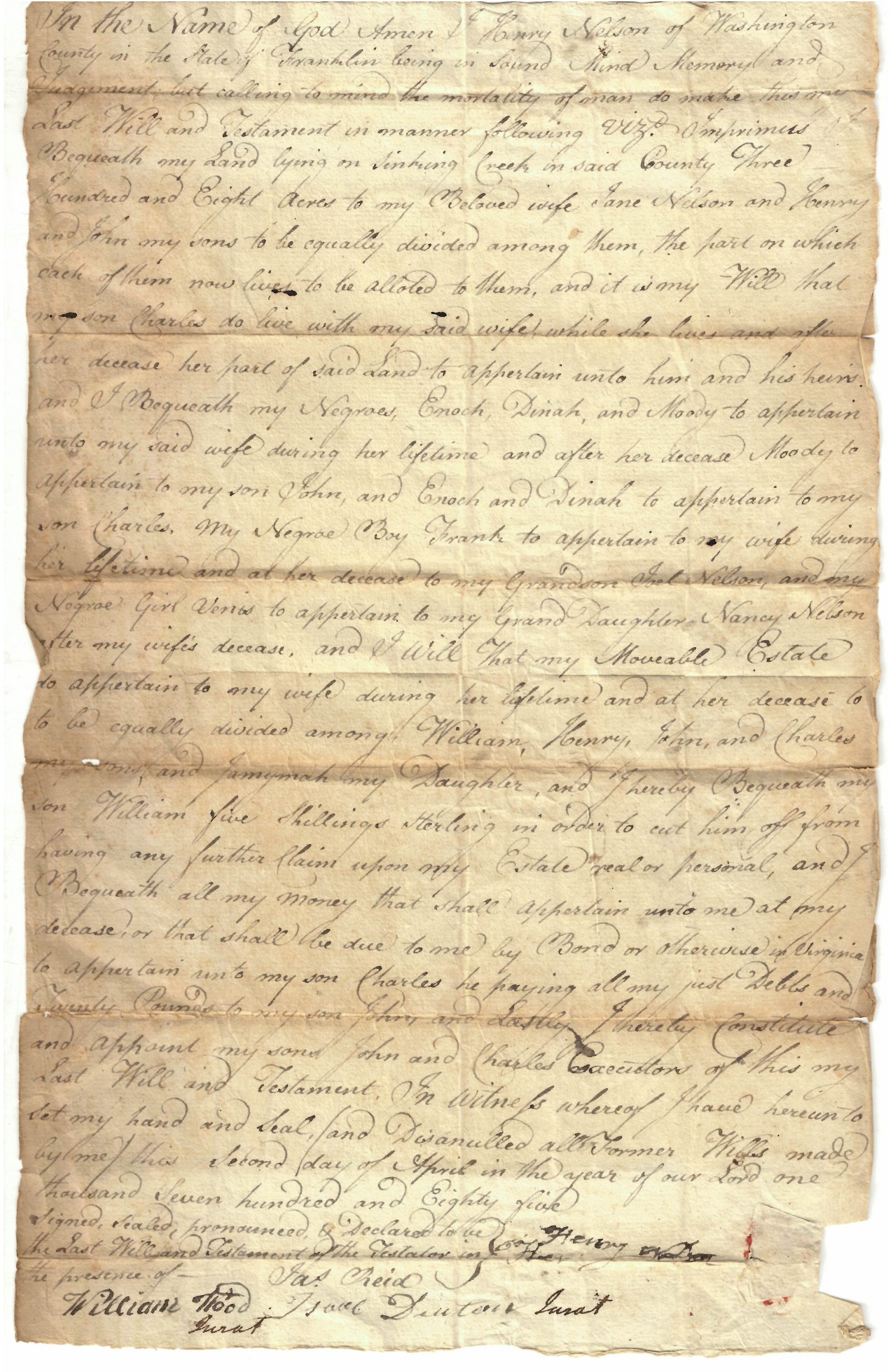 Nelson, Henry: 1785 – Washington County, Tennessee Department of ...