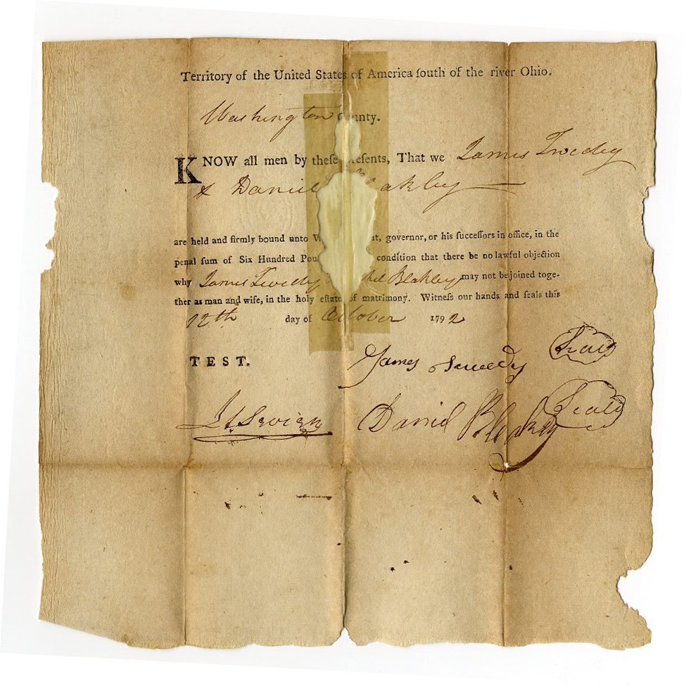 Tweedy, James and Rachel Blakley, 1792 – Washington County, Tennessee ...